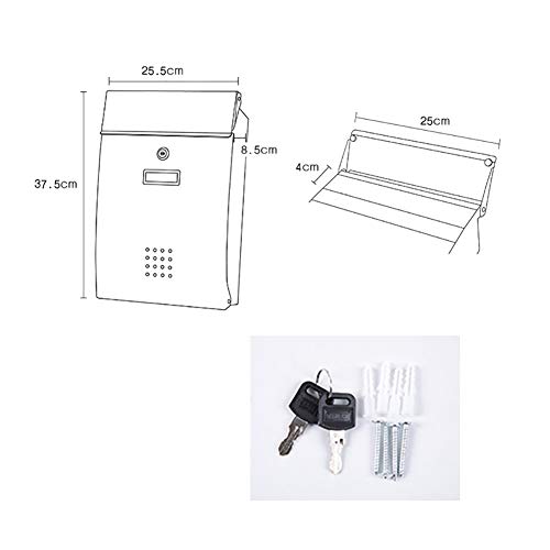 LIRONGXILY Mailboxes Wall-Mount Mailboxes Mailbox Outdoor Wall-Mounted European Villa Outdoor Community Household Mailbox Stainless Steel Mailbox Complaint Suggestion Box (Color : Silver)