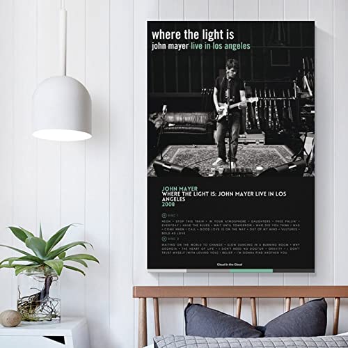 ADNACO Where The Light Is By John Mayer Poster Canvas Poster Wall Decorative Art Painting Living Room Bedroom Decoration Gift Unframe-style12x18inch(30x45cm)