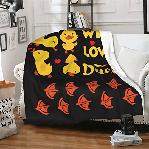 Ducks Soft Throw Blanket All Season Microplush Thick Warm Blankets Tufted Fuzzy Flannel Throws Blanket for Bed Sofa Couch 60"x50"