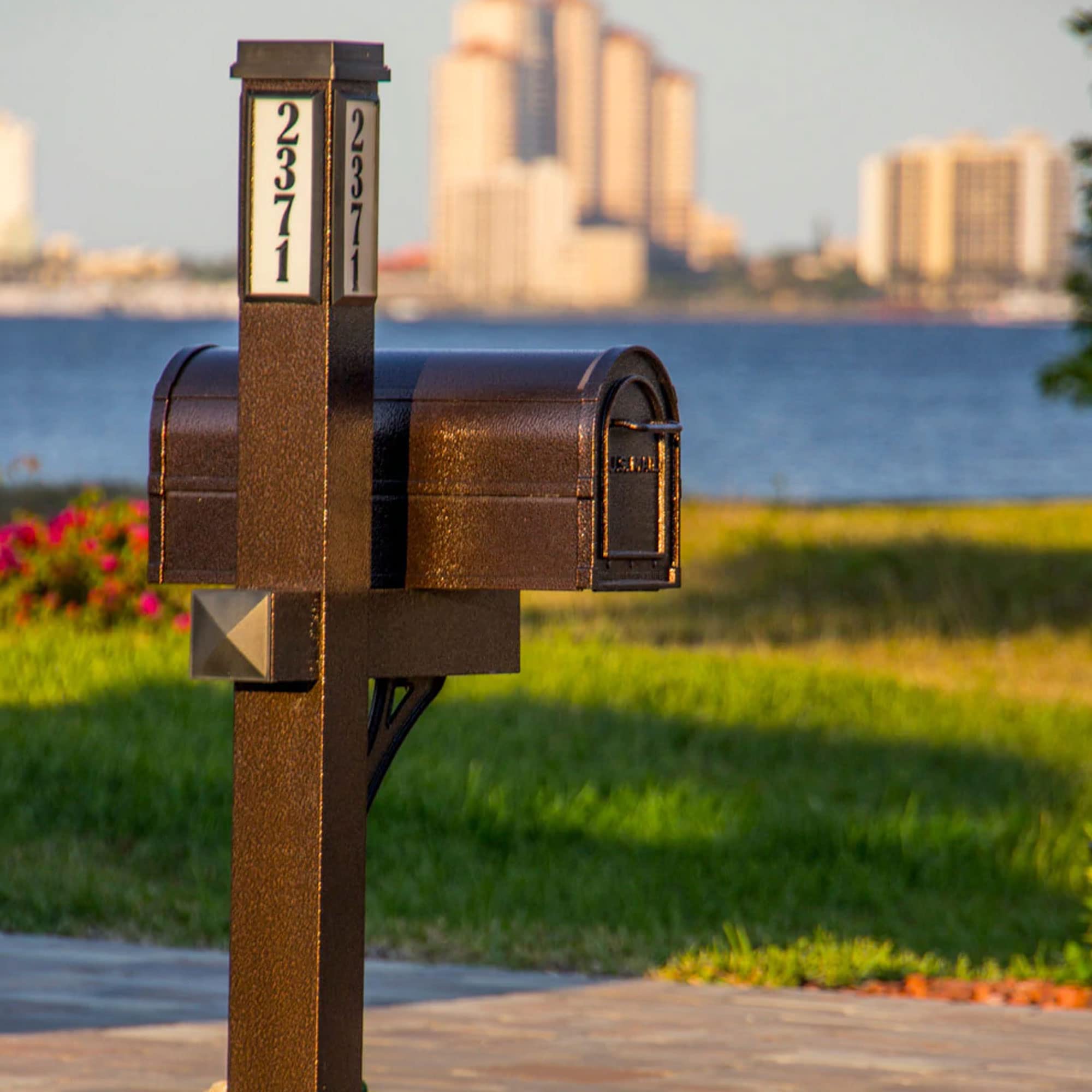 Aluminum Mailboxes for Outside with Post and Solar Mailbox Light for Easy Navigation, Bronze Mailbox and Post Combo Kit, Mail Boxes for House Outside with Post, Custom Mailboxes & Accessories