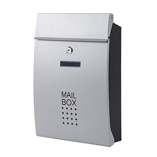 LIRONGXILY Mailboxes Wall-Mount Mailboxes Mailbox Outdoor Wall-Mounted European Villa Outdoor Community Household Mailbox Stainless Steel Mailbox Complaint Suggestion Box (Color : Silver)