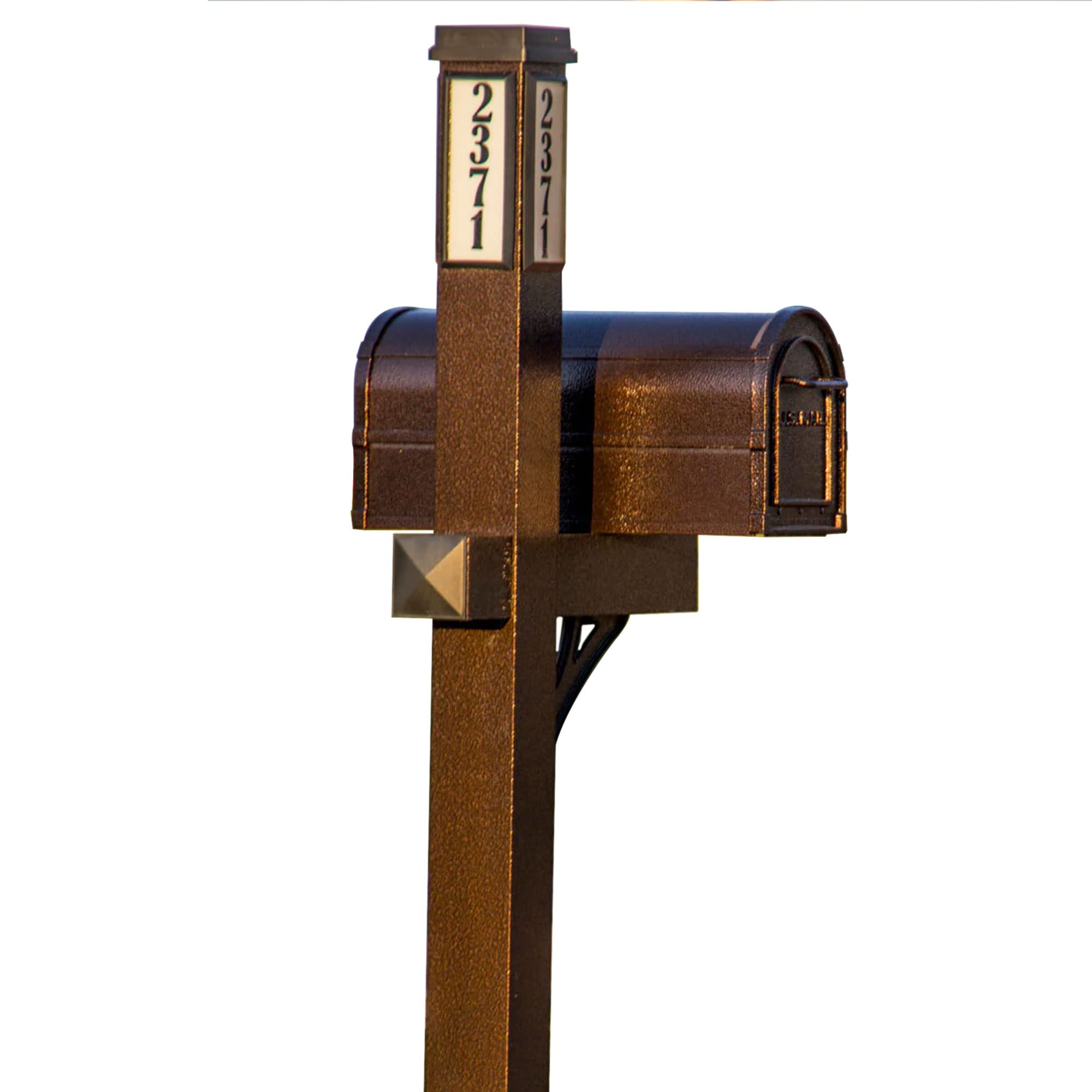 Aluminum Mailboxes for Outside with Post and Solar Mailbox Light for Easy Navigation, Bronze Mailbox and Post Combo Kit, Mail Boxes for House Outside with Post, Custom Mailboxes & Accessories