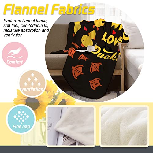 Ducks Soft Throw Blanket All Season Microplush Thick Warm Blankets Tufted Fuzzy Flannel Throws Blanket for Bed Sofa Couch 60"x50"