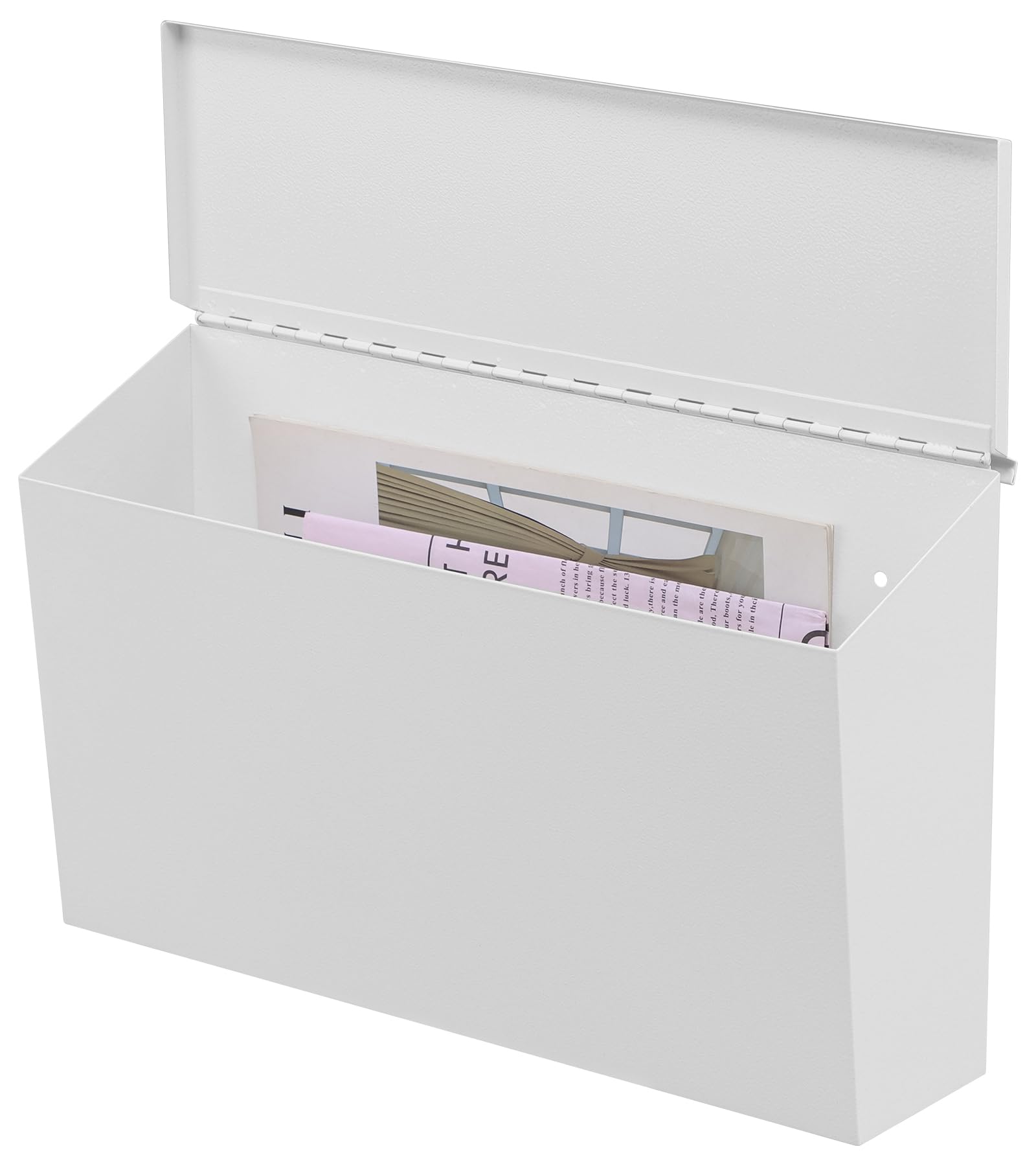 KYODOLED Wall-Mount Mailbox,Large Capacity Mail Box,Galvanized Steel Rust-Proof Metal Post Box,Mailboxes for Outside,15.7"x9.9"x4.9" White