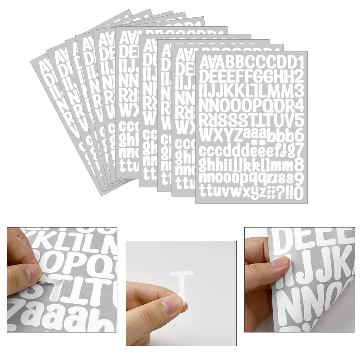 1260 Pieces 10 Sheets A4 Vinyl Letter Sticker, Self Adhesive Letters Numbers Mailbox Numbers Sticker for Signs, Window, Mailbox, Door (White,1 Inch)