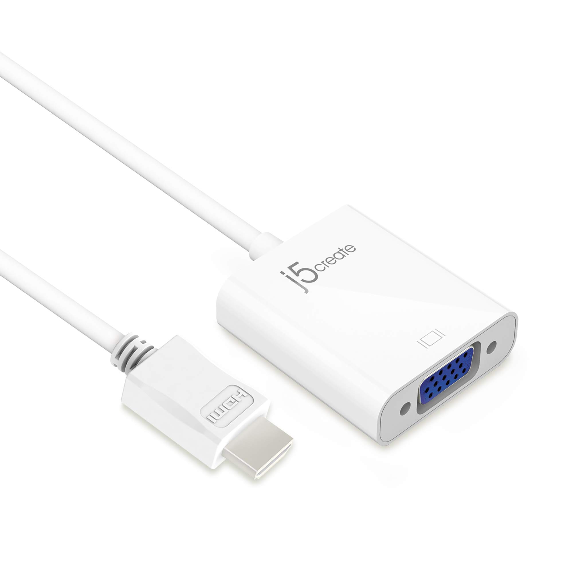 j5create HDMI to VGA Adapter (Male to Female) for Laptop, Notebook, Computer, Desktop, PC, Chromebook, Monitor, Projector, Raspberry Pi, Roku, Xbox, PS4, PS3 and More (JDA213)