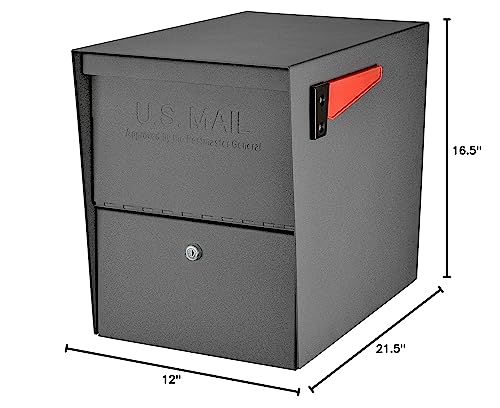 Mail Boss 7205 Package Master Curbside Locking Security Mailbox | Granite 21.5 x 12 x 16.5 inches