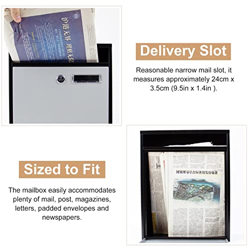 Wall-Mounted Mailbox,Letter Box,Post Box,Contemporary Galvanized Steel Mailbox with Mounting Hardware, Rust-Proof Wall Mounted Mailbox, New Postal Box for Letters/Post (Color : White) (Color : Groen)