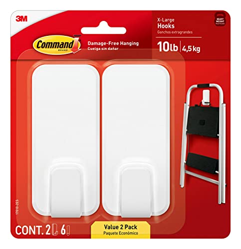 CommandCommand Picture Ledge, Damage Free Hanging Floating Shelf & 10 Lb XL Heavyweight Wall Hook, Damage Free Hanging Wall Hook with Adhesive Strips
