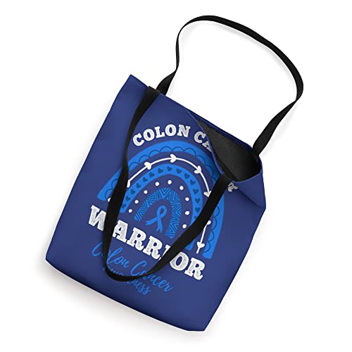 Colon Cancer Warrior Blue Ribbon Colorectal Colon Cancer Tote Bag