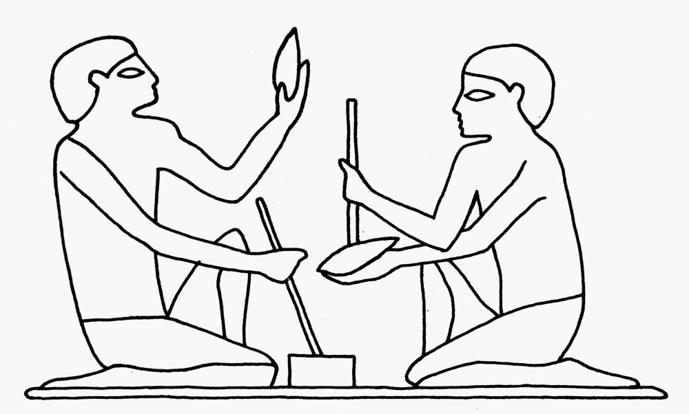 Egyptian Tool Making Nstone Blades Being Flaked Drawing After An Egyptian Tomb Painting C2000 BC Poster Print by (18 x 24)