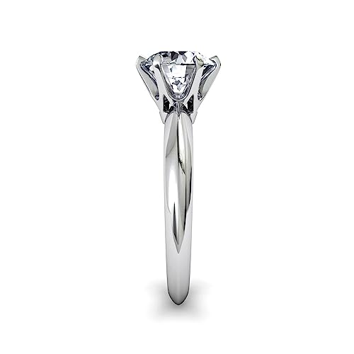PREVELI 3 Carat CZ Rings For Women 18K White Gold Plated 925 Sterling Silver Solitaire (8.5)