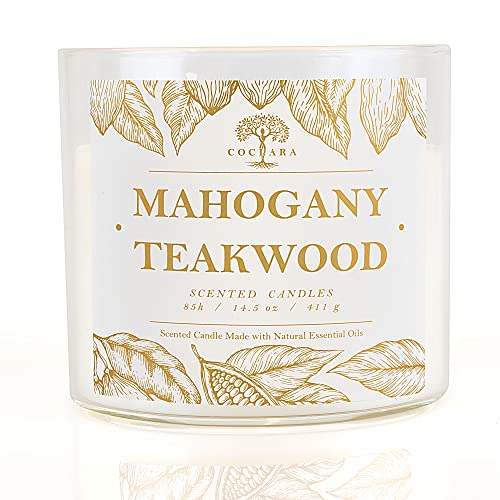 Mahogany Teakwood Candles,Scented Candles with 2 Wicks,Chirtmas,Birthday Gifts for Women,Men,Girlfriend,Boyfriend,14.5oz