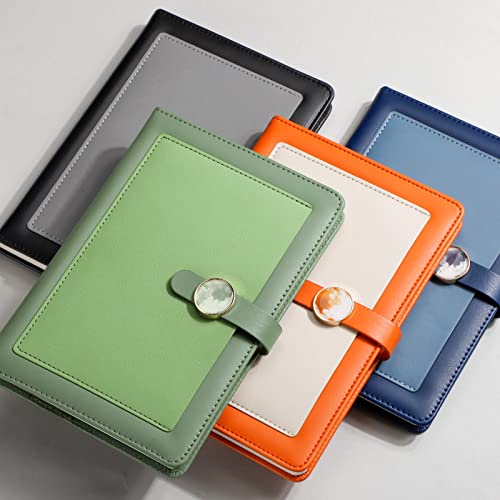 AHGXG Lined Journal for Women, Leather Hardcover A5 Notebook Diary, Personal Business Notebook with Magnetic Buckle, Pocket and Gift Box, 192 Numbered Pages, 100GSM Thick Paper, 5.7'' X 8.4'', Orange