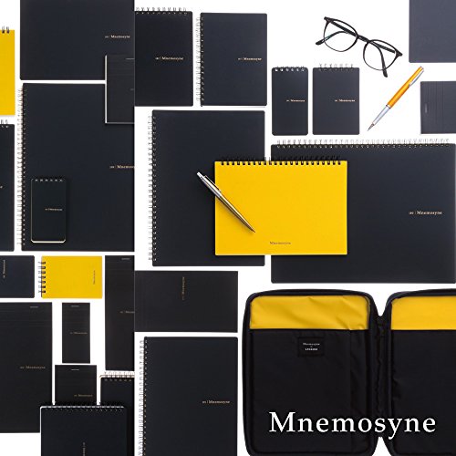 Maruman MNEMOSYNE Notebook 8.27 x 5.83 Inches (A5), 7mm ruled 24-line, 80 Sheets (N195A), Black