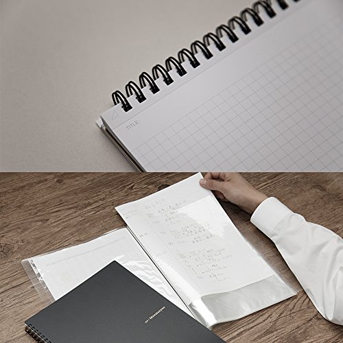 Maruman MNEMOSYNE Notebook 8.27 x 5.83 Inches (A5), 7mm ruled 24-line, 80 Sheets (N195A), Black