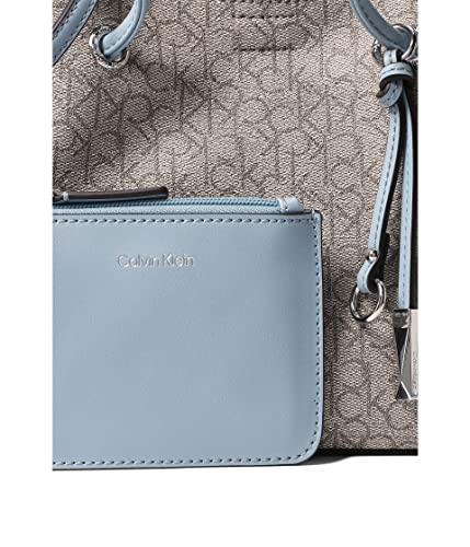 Calvin Klein Gabrianna Painterly Logo Mini Tote Crossbody Mini Textured Almond/Taupe/Cloud One Size