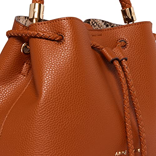 Anne Klein Braided Handle Satchel, Saddle