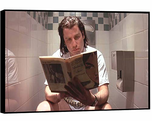 Pulp Fiction Canvas Print Poster Man Cave Classic Vintage Movie Pictures Modern Bathroom Decor Wall Art Prints Funny Reading Books Painting Pictures for Living Room Bedroom Home Decoration Unframed