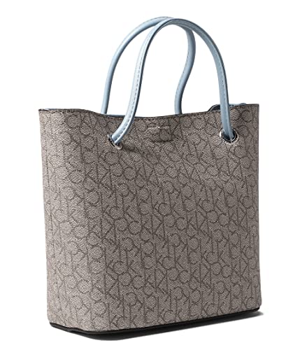 Calvin Klein Gabrianna Painterly Logo Mini Tote Crossbody Mini Textured Almond/Taupe/Cloud One Size