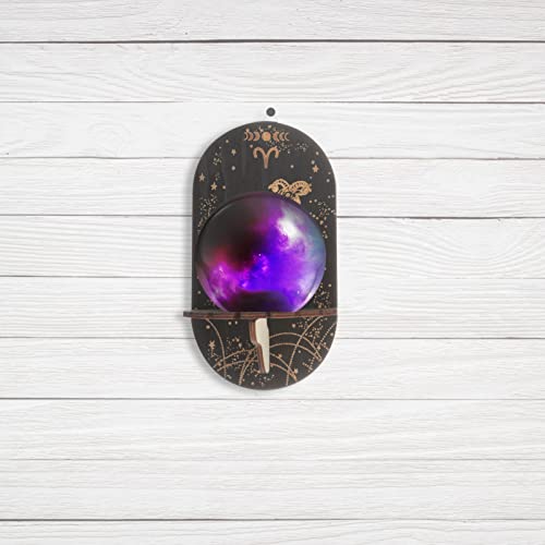 DECHOUS 2pcs Wooden Crystal Shelf Display Antique Stone Display Rack Essential Oil Holder Bohomian Wall Decor Witch Supplies for Stone Stone Bottle
