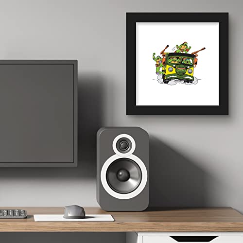 Trends International Gallery Pops Nickelodeon Teenage Mutant Ninja Turtles - Party Wagon Wall Art Wall Poster, 12" x 12", Black Framed Version