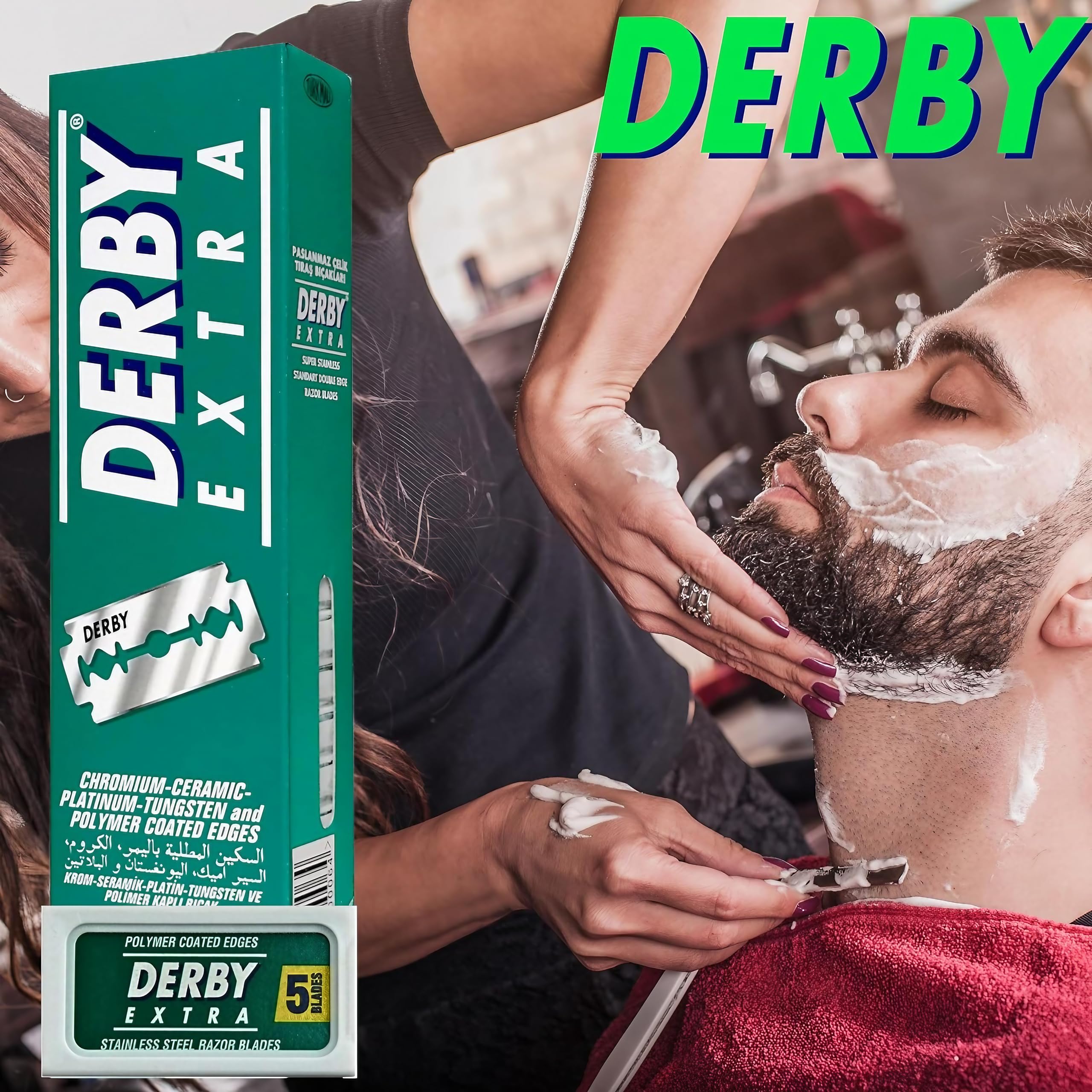 100 "Derby Extra Professional" Double Edge Razor Blades for straight razor