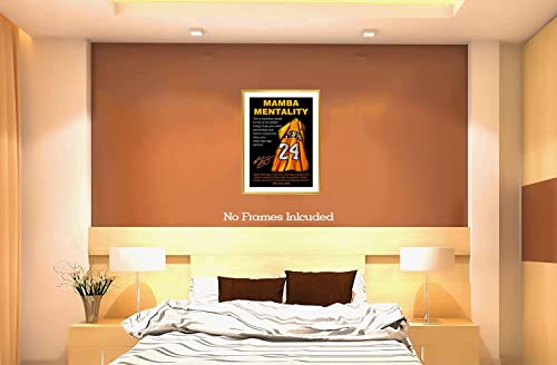 KOB Black Mamba Inspirational Quotes Poster, Black Mamba Mentality Wall Art Decor, KB Jersey Canvas Art Poster for Man Cave Boys Room Office Decor, A Gift for Dear Kb Basketball Fans,16"x24"-Unframed