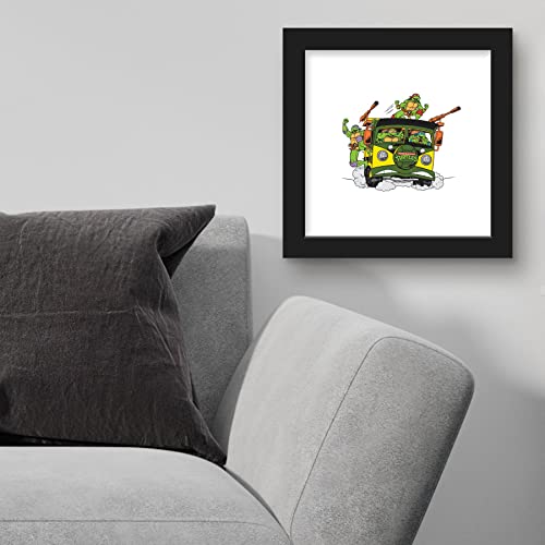 Trends International Gallery Pops Nickelodeon Teenage Mutant Ninja Turtles - Party Wagon Wall Art Wall Poster, 12" x 12", Black Framed Version