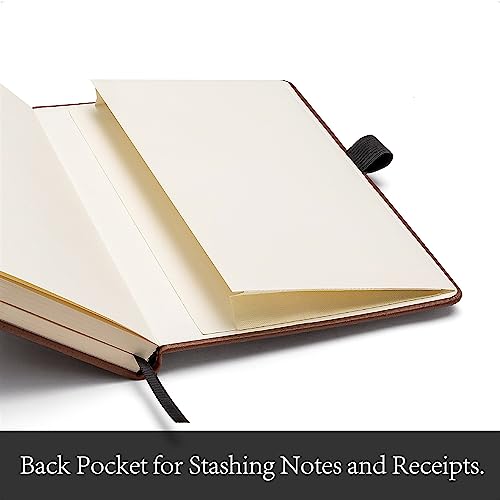 Pejovo A5 Lined Leather Journal Notebook With Pen, (Autumn Brown), 200 Pages, Medium 5.9×8.4 inches - 120 gsm Thick Paper, Sturdy Hardcover Journal for Men Women Writing, Daily Diary and Note Taking