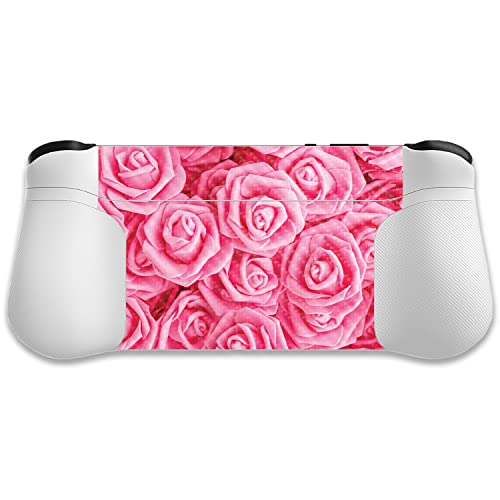 MightySkins Carbon Fiber Skin Compatible with Logitech G Cloud Gaming Handheld - Super Pink Roses | Protective, Durable Textured Carbon Fiber Finish | Easy to Apply | Made in The USA