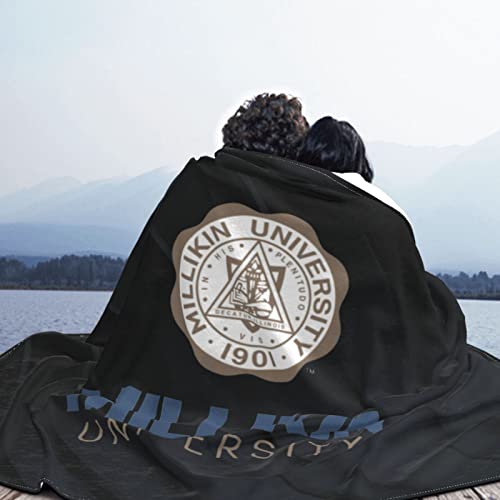 Millikin University Logo Flannel Throw Blanket, 60x50 Inches Soft Blanket for Couch, Cozy, Warm ,All Season.