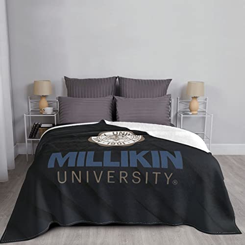 Millikin University Logo Flannel Throw Blanket, 60x50 Inches Soft Blanket for Couch, Cozy, Warm ,All Season.