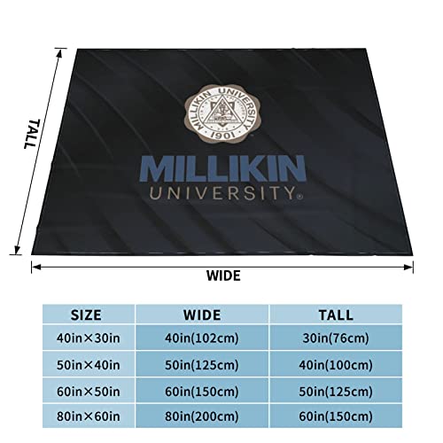 Millikin University Logo Flannel Throw Blanket, 60x50 Inches Soft Blanket for Couch, Cozy, Warm ,All Season.