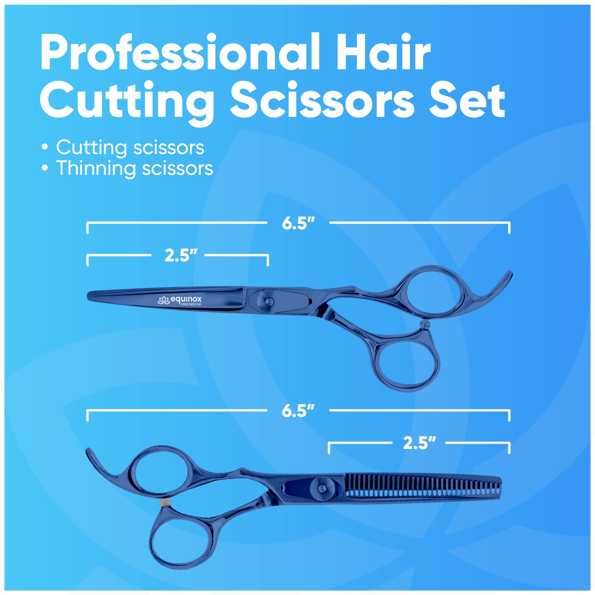 Equinox Professional Hair Scissors Set - Barber & Thinning Shears for Cutting & Grooming, Premium Japanese Stainless Steel Scissors