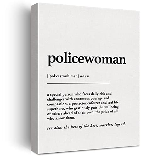 LEXSIVO Policewoman Definition Print Canvas Wall Art Home Decor Policewoman a Special Person Painting 12x15 Canvas Poster Framed Ready to Hang Police Officer Gifts