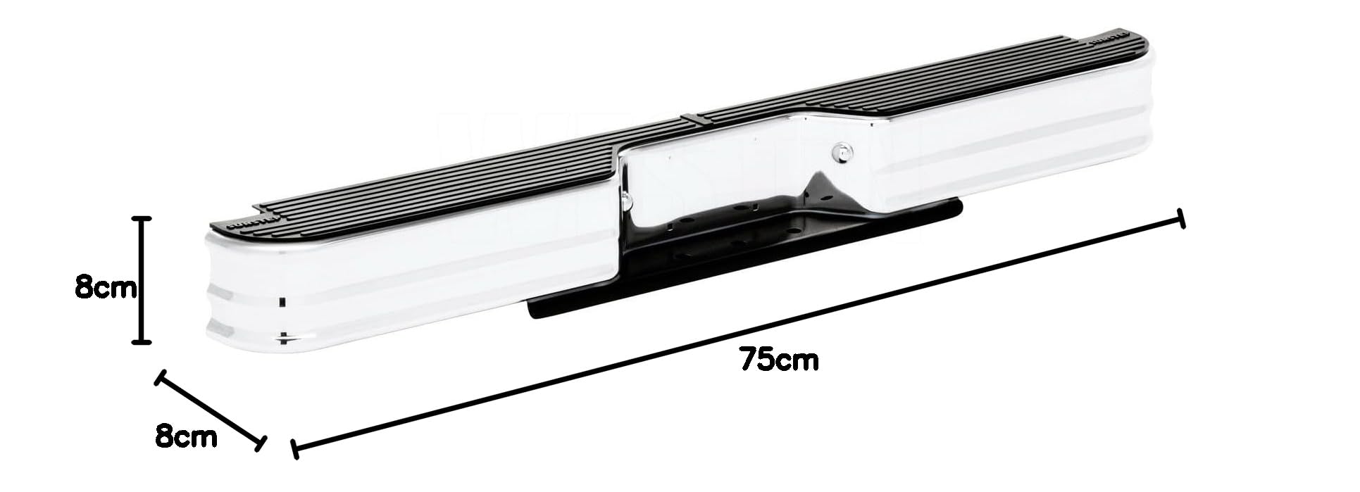 Fey 21002 SureStep Universal Chrome Replacement Rear Bumper (Requires Fey vehicle specific mounting kit sold separately)