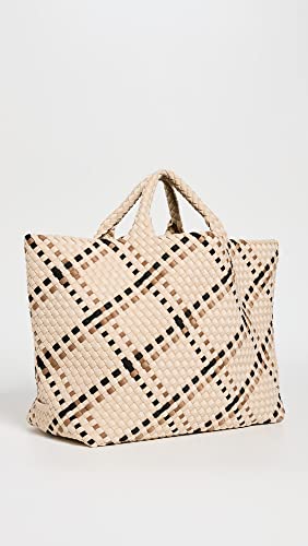Naghedi Women's St Barths Plaid Large Tote, Sable, One Size