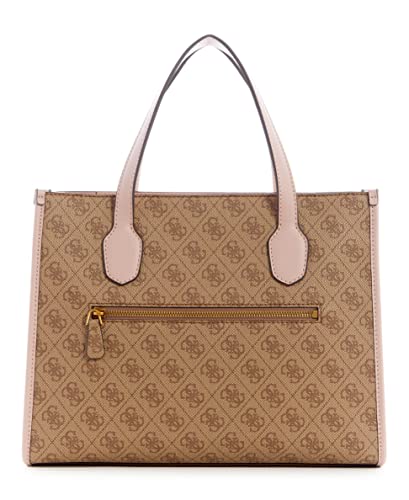 GUESS Silvana Small Tote, Latte Logo/Rosewood