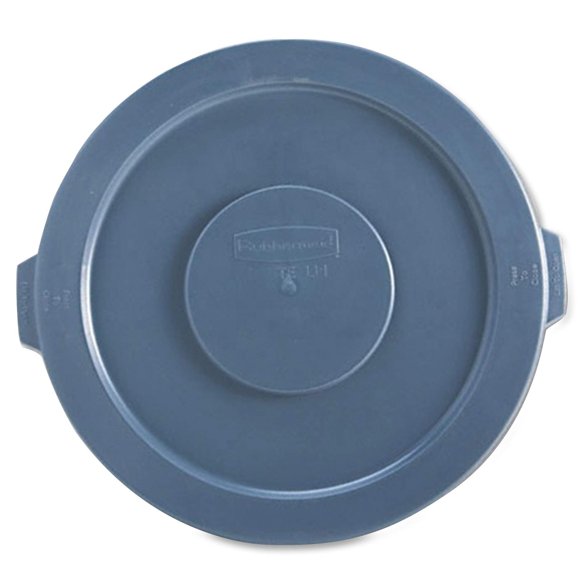 Rubbermaid Commercial BRUTE Trash Can Flat Lid, Round, Gray, 55 Gallon, FG265400GRAY