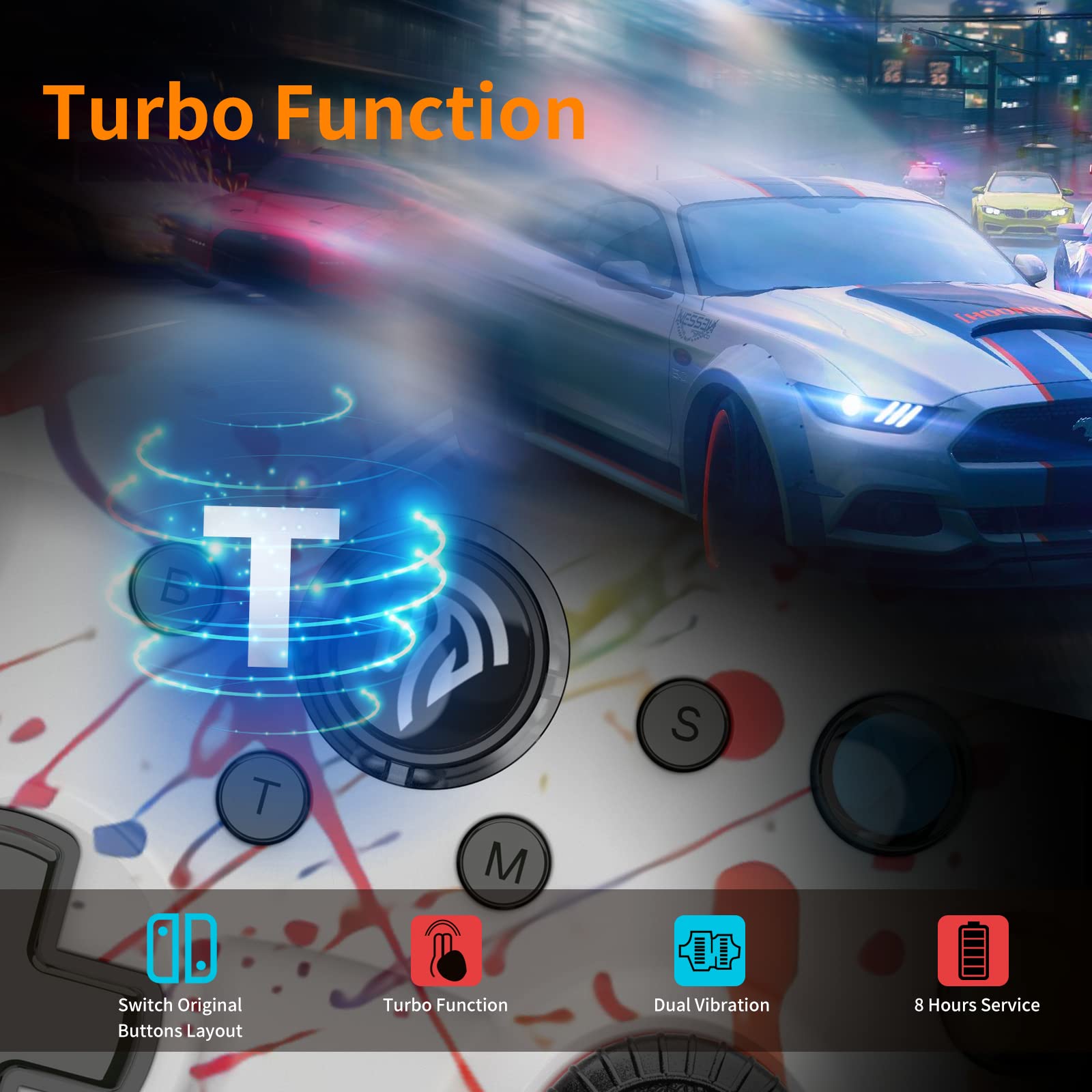 EasySMX Wireless Gaming Controller for Windows 7 8 10 11 12 PC/Laptop/PS3/Android/Switch/Steam Deck, Dual-Vibrate Gamepad Joystick Computer Game Controller with Turbo, 4 Customized Key