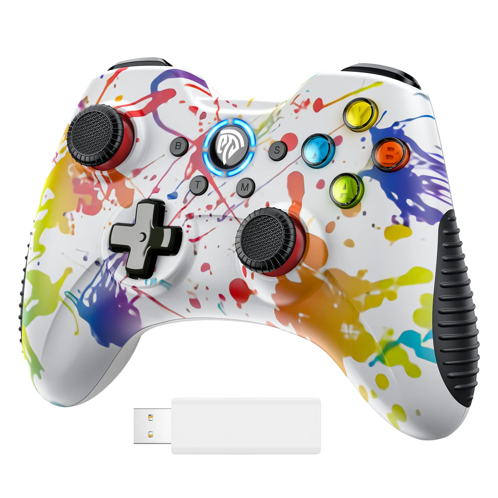 EasySMX Wireless Gaming Controller for Windows 7 8 10 11 12 PC/Laptop/PS3/Android/Switch/Steam Deck, Dual-Vibrate Gamepad Joystick Computer Game Controller with Turbo, 4 Customized Key