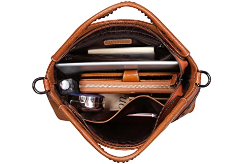 HESHE Genuine Leather Purses for Women Vintage Handbag Designer Satchel Ladies Shoulder Bag Crossbody Purse