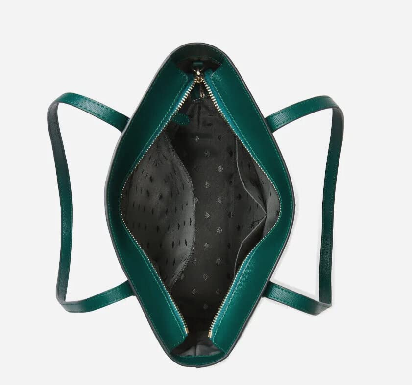 Kate Spade NY Daily Tote Shoulder Bag Saffiano Leather Zip Top Deep Jade Green