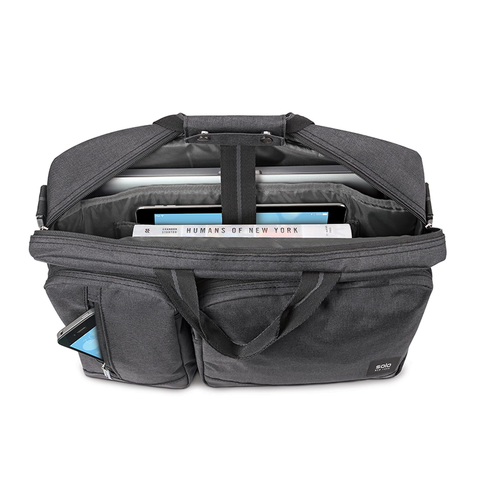 Solo New York Urban Carrying Case (Briefcase) for 15.6" Notebook - Gray, Black, 12.5" x 17" x 5" (UBN310-10)