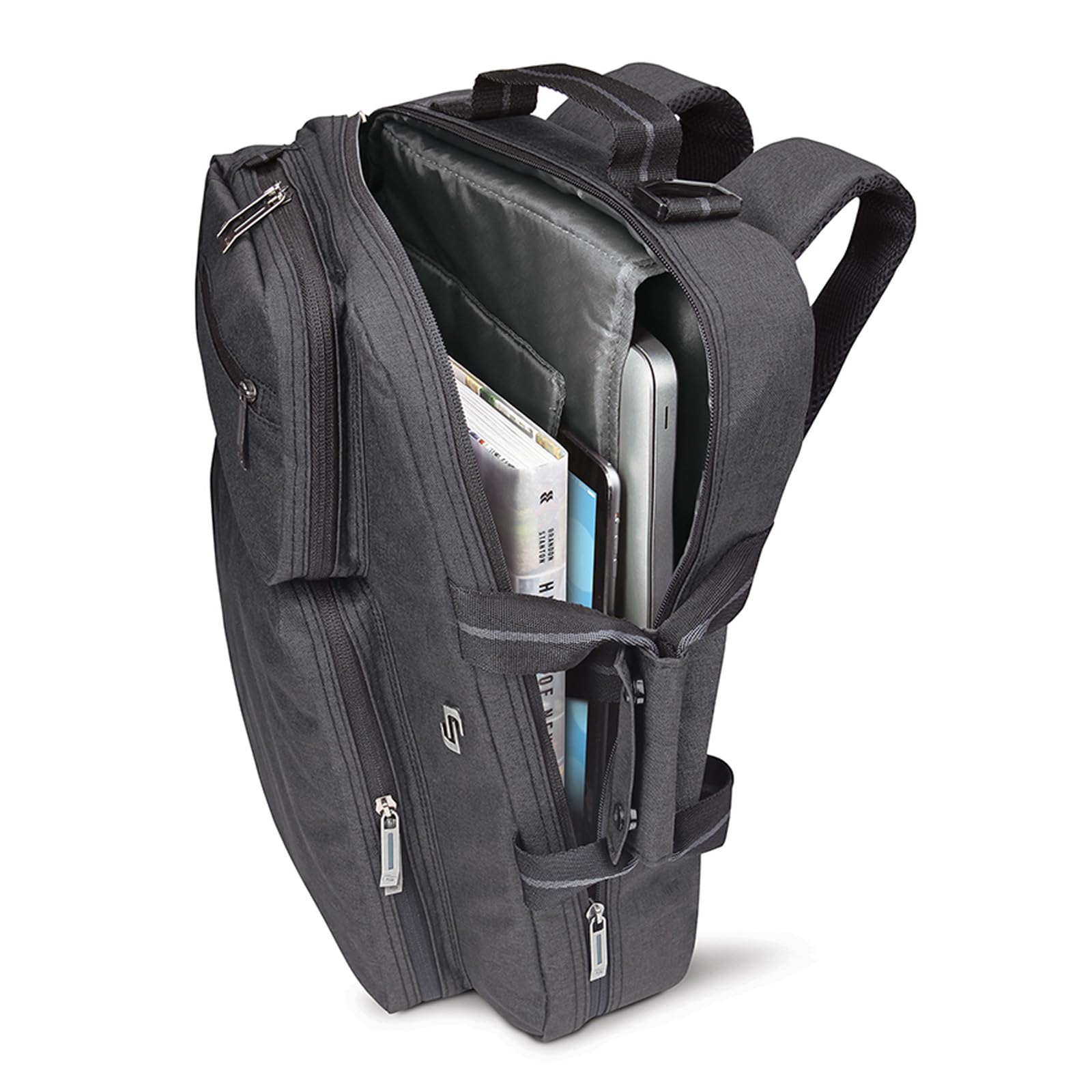 Solo New York Urban Carrying Case (Briefcase) for 15.6" Notebook - Gray, Black, 12.5" x 17" x 5" (UBN310-10)