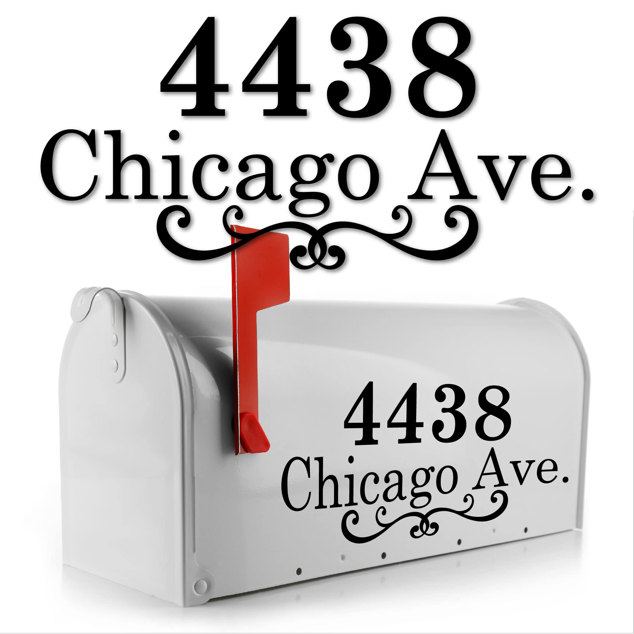 Yoonek Graphics Set of 2 Custom Mailbox Home Address Vinyl Decal Stickers Mail Box Numbers Mailbox. 1307Black4.5