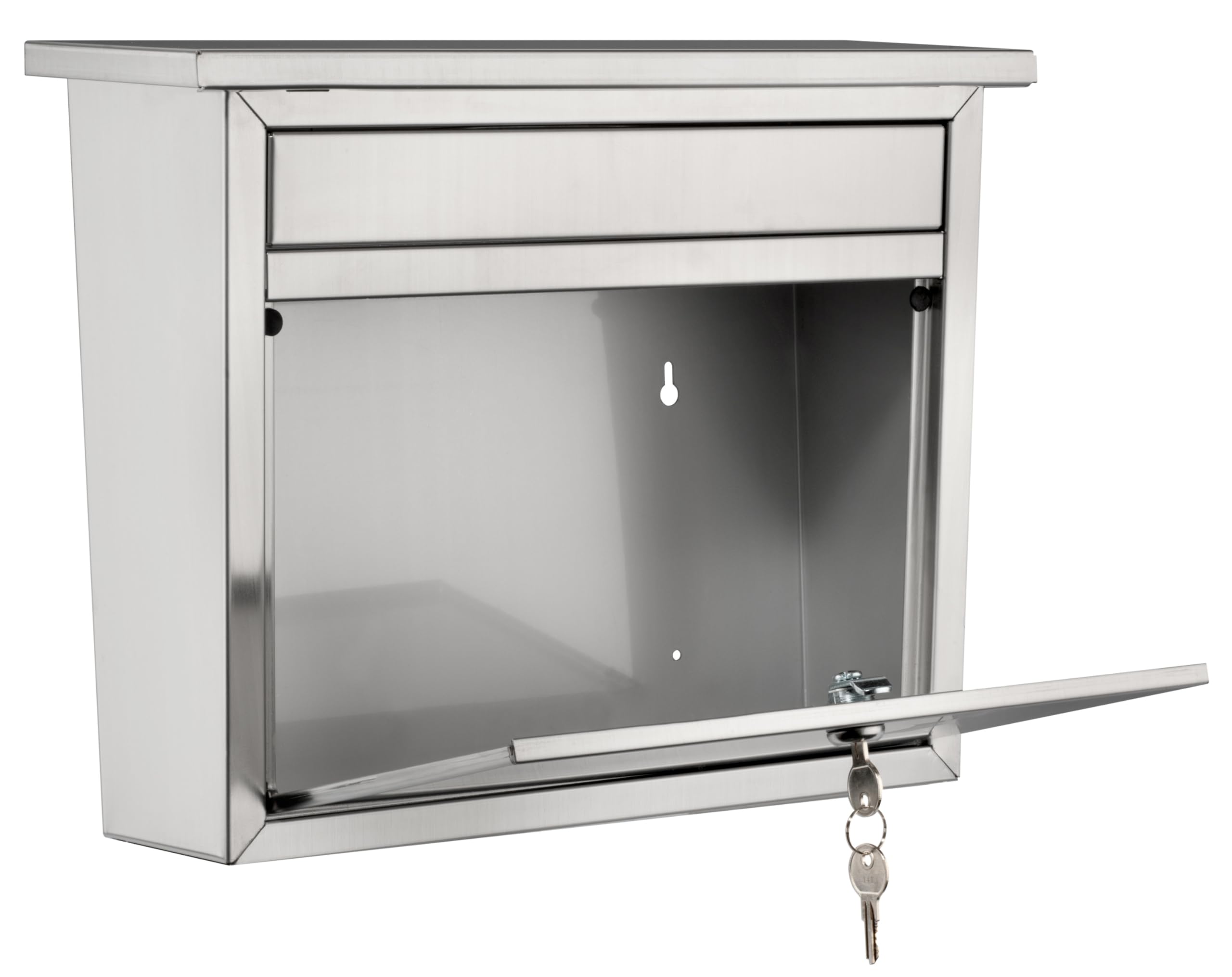 Architectural Mailboxes Maya Stainless Steel, Locking, Wall Mount Mailbox, 2417PS-10, Stainless Steel, Medium Capacity