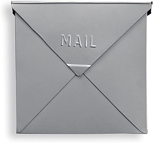 NACH Mailboxes for Outside Wall Mount, 10 x 10 x 4 inch Silver Mail Boxes for House Outside, Waterproof Mailboxes for Outside - Chicago Style Mail Box