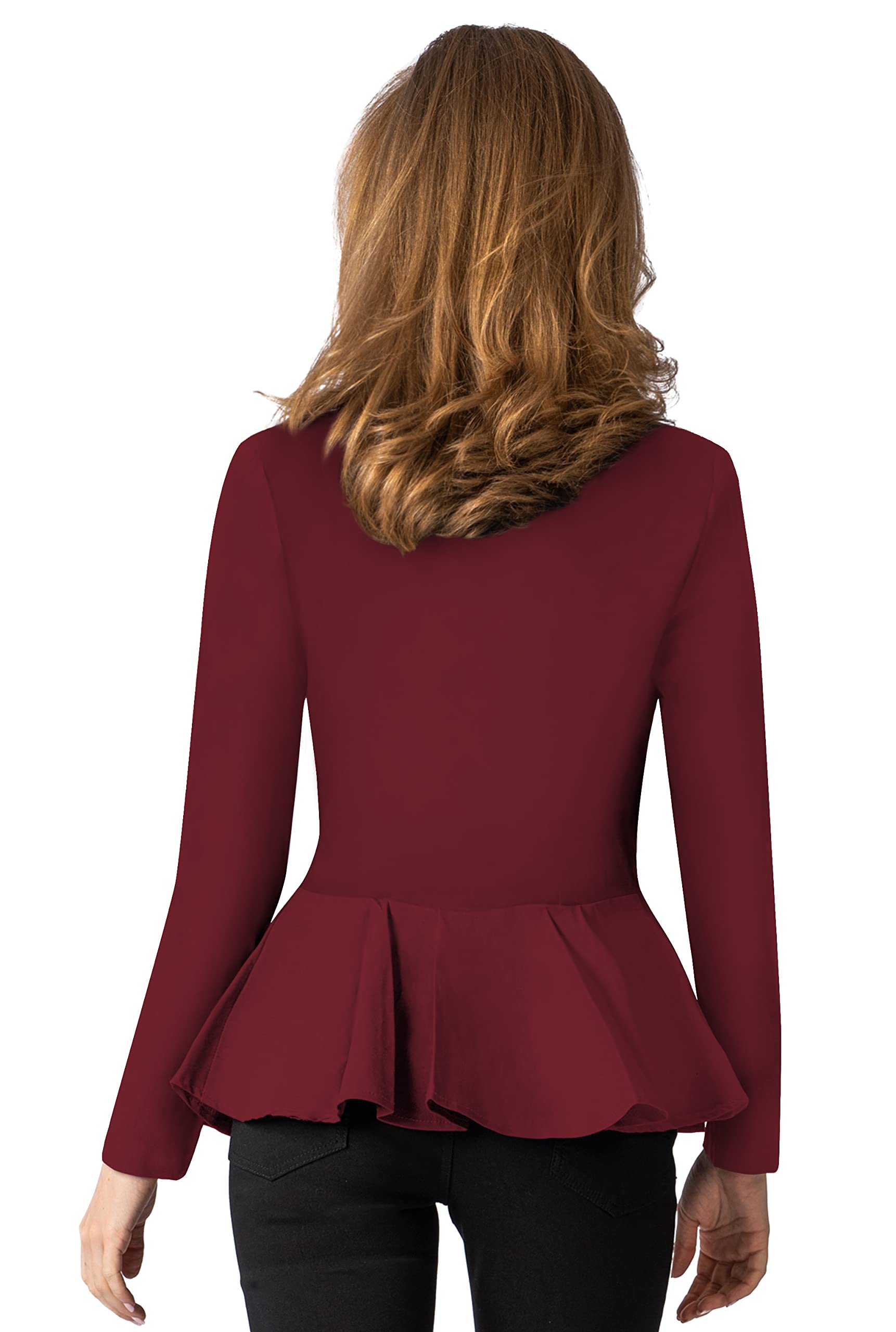 Hybrid & Company Women's Relaxed Jacket Zipper Suit Office and Parties Coat Jacket KJK1137 1012 Wine S
